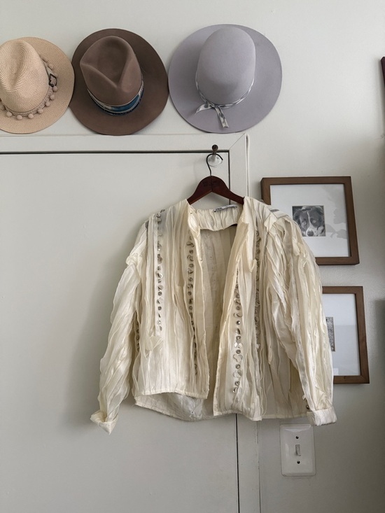 Zara | Tops | Zara Cream Pintuck Ruffle Blouse | Poshmark